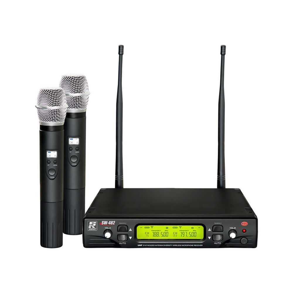 Microfone Sem Fio Duplo de Mão SW-482 - Staner | Mão | Ninja Som Grupo ... Microfone Sem Fio Duplo de Mão SW-482 - Staner | Mão | Ninja Som Grupo ...
