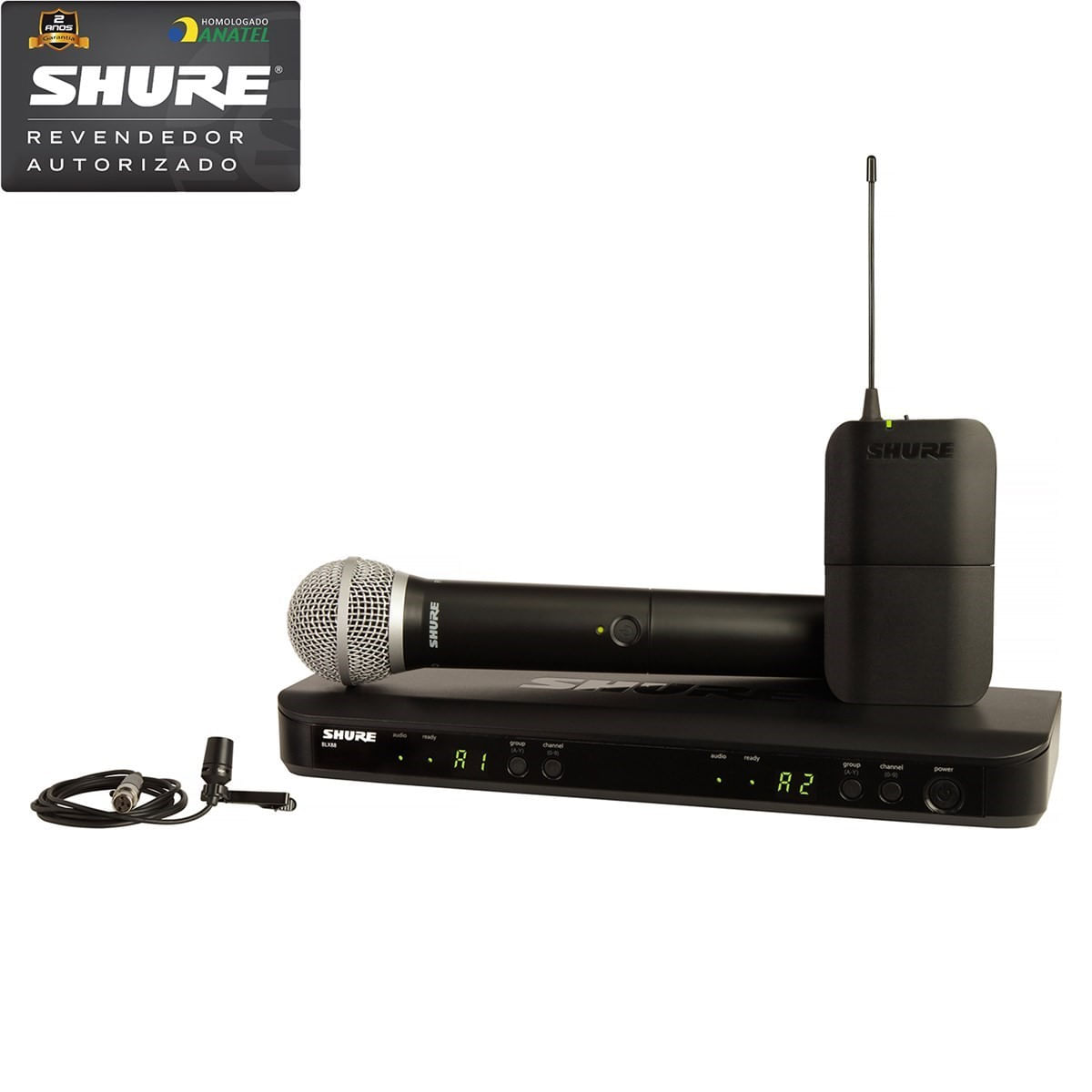 Sistema De Microfone Sem Fio Mão e Lapela BLX-1288BR/CVL M15 - Shure | Mão | Ninja Som Grupo ...